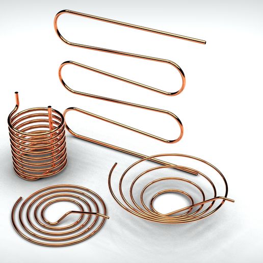 👽 Helical pipe coil・ STL File for ・Cults