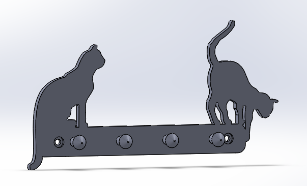 Download STL file Cat design key holder • 3D printer design ・ Cults