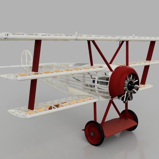 📻 Fokker DR1 3D printable Radio Controlled Airplane・Free 3D File for 3D ...