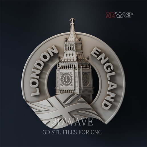 👾 United Kingdom London Sign 3d stl files for CNC・Fichier STL pour ...