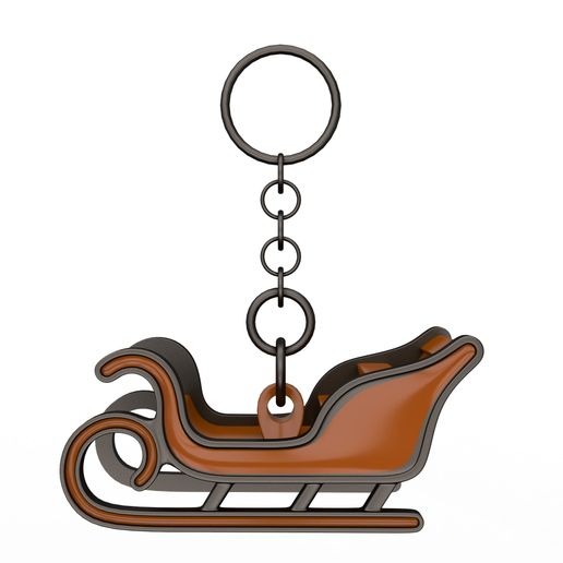 🎅 Santa Sleigh 3D Print Keychain Collection. Print-in-place with 3MF ...
