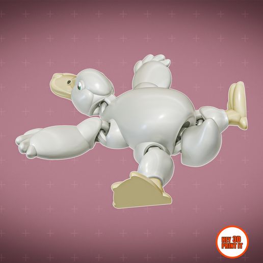 🦆 Print In Place Articulated Duck・ STL File for 3D printing・Cults