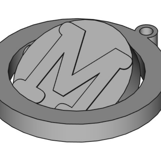 🔑 Key ring letter M・ STL File for 3D printing・Cults