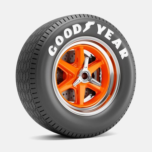 🛞 15x8 BRM6 Wheel, Goodyear Blue Streak Tire, and Brake Set・ STL File ...