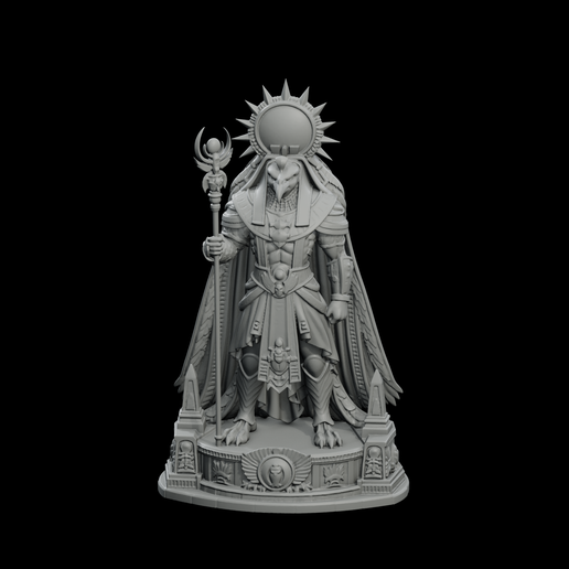 ☀️ Ra Solar Disk Sovereign STL - Printable Egyptian Sun God Statue・ 3D ...