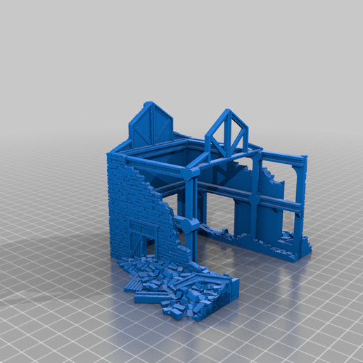 🧑‍🏭 15mm WW1/WW2 Factory ruins version 2・Free STL File for 3D printing ...