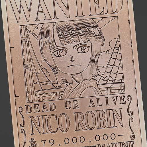 💬 Nico Robin wanted Poster - One Piece・Free STL File for 3D printing・Cults