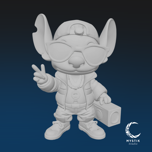 👾 Stitch Rapper Urban Vibes- Chibi Version with Flow and Urban Style ...
