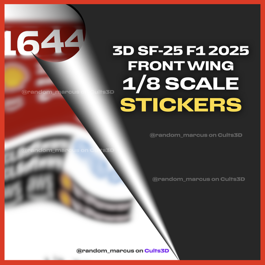 🪶 Ferrari SF25 Front Wing – 1/8 Scale – Leclerc Hamilton with Stickers ...
