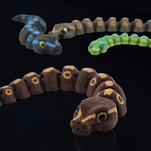 🐍 Chibi Ball Python - Mini articulated Snake・ 3D File for 3D printing・Cults