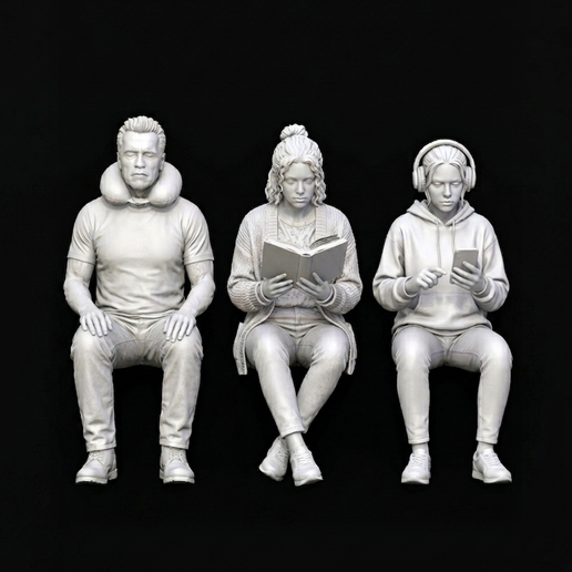 🌆 Sitting People Diorama Miniature Set - 3D Print - STL・ STL File for ...