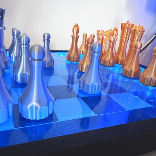 ♟️ Retro illuminated chessboard on plexiglass・ STL File for 3D printing ...