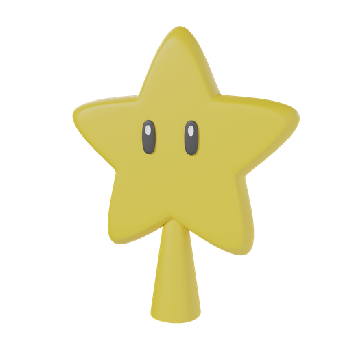 ⭐ Super Mario Star Tree Topper - Decoração de Natal・Arquivo 3D Grátis ...