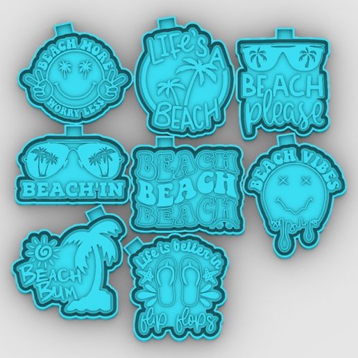 STL file summer, beach, vacation - bundle pack - freshie mold - STL for ...