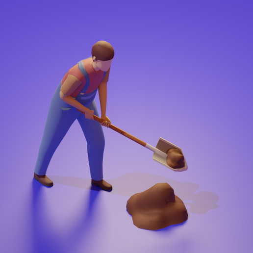 🚧 Low Poly 3d Stylized Character Construction Workers Isometric・Free 3D ...