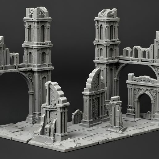 🎲 200x150mm Modular Urban Ruins Terrain Pack – Easy-Print Multi-Part ...