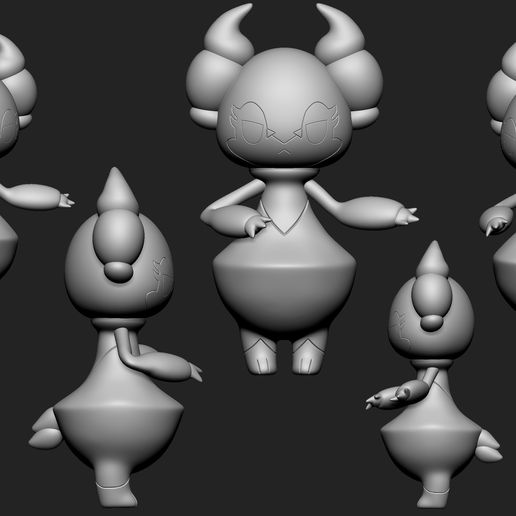 🐉 Pokemon - Male Indeedee and Female Indeedee・ STL File for ・Cults