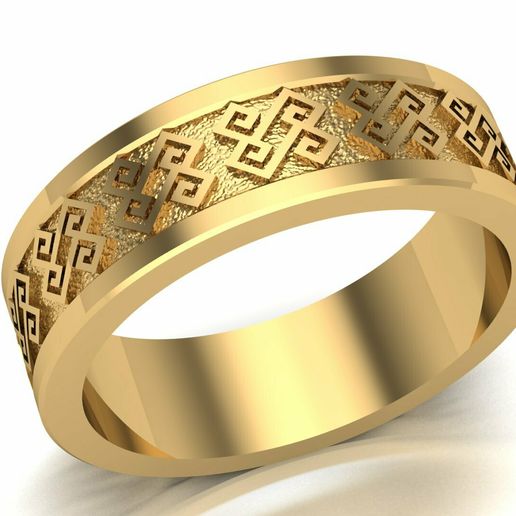 versace pattern gold ring