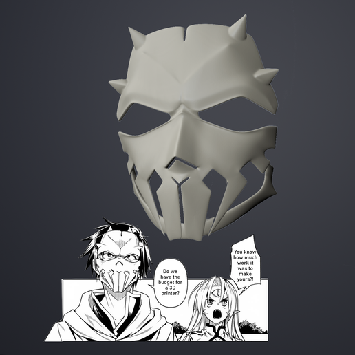 💬 A Middle-Aged Hero - Demon Lord Mask・Free STL File for 3D printing・Cults