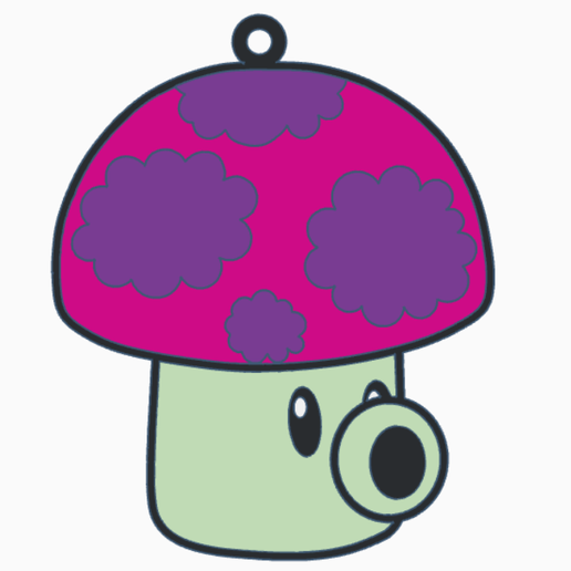 Archivo STL Llavero de Seta Desesporada. Plants vs Zombies. 🔑 ・Objeto ...