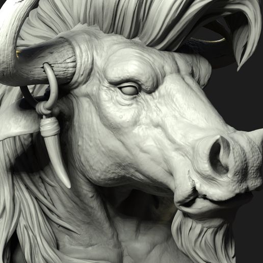 👤 Minotaur bust・Free STL File for 3D printing・Cults