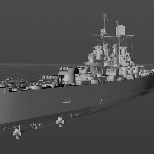 🚢 Digital model of the US Cleveland-class cruiser・ OBJ File for 3D ...