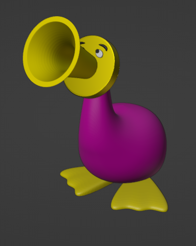 🎺 Trumpet Duck - Alice's Adventures in Wonderland・ STL File for ・Cults