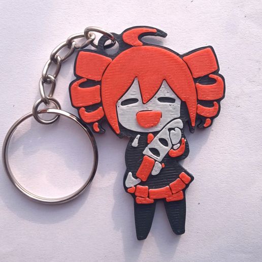 🗝️ Chibi Kasane teto Keychain・Free 3D File for 3D printing・Cults