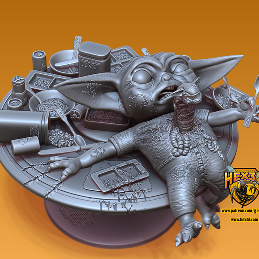 👽 Grogu "Chest Pains" - Alien・ 3D File for 3D printing・Cults