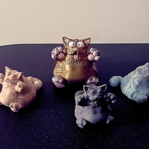 🐱 Happy fat cat. Happy fat animals collection. Print in place.・ STL ...