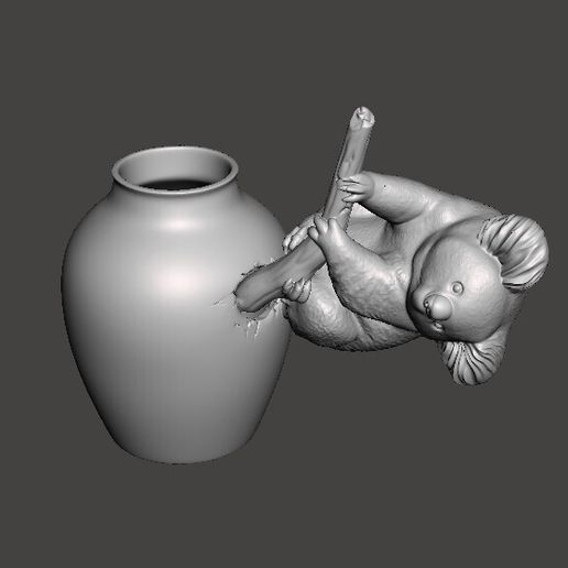 🐨 Koala on Branch Vase – 3D Printable Sculpt (STL)・Free STL File for 3D ...