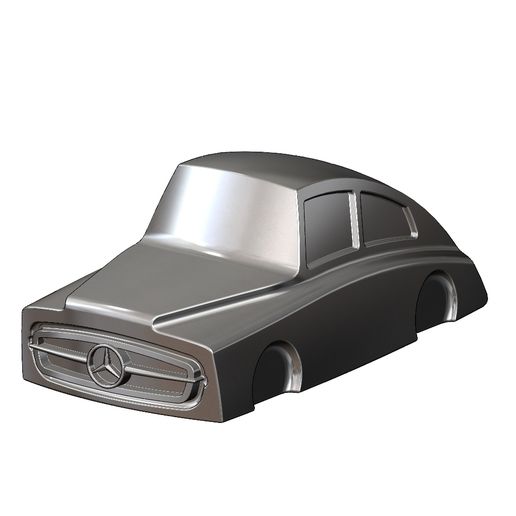 🚗 Mercedes 300SL gullwing grille wide body car sculpture 3D print model ...