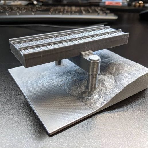 🌉 Rail Bridge Pier Arrangement・Free STL File for ・Cults