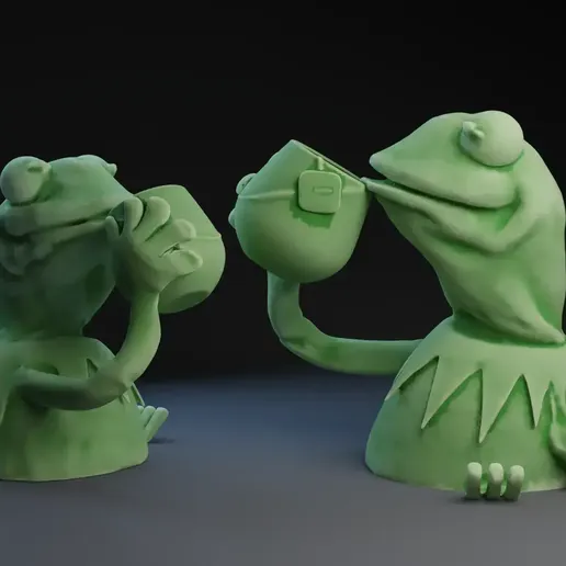 Archivo 3D gratis sorbiendo té de kermit 🗽 ・Modelo para descargar y ...