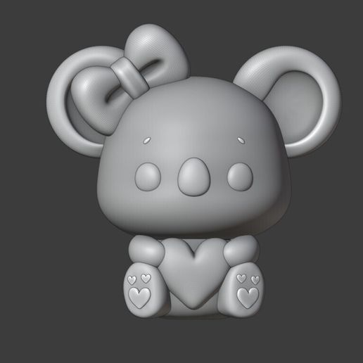 🐨 Valentine koala figure・ STL File for 3D printing・Cults
