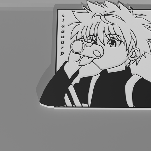 🍹 Killua Drinking H X H - Keychain_Onecolor・ 3D File for 3D printing・Cults