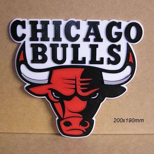 🛡️ Chicago Bulls, shield, sign, lettering, print3d, competition, court ...
