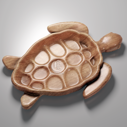 🐢 Turtle Shaped Tray (Concave) - STL Model for CNC・ 3D File for 3D ...