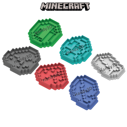 🍪 Minecraft Ore Cookie Cutter Pack - 6 Designs (5cm & 8cm Sizes)・ STL ...