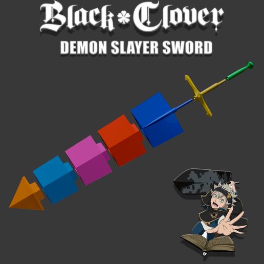 ☘️ BLACK CLOVER ASTA DEMON SLAYER SWORD・ STL File for 3D printing・Cults