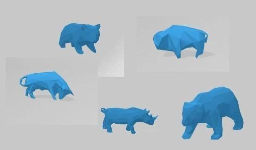 STL file Pack Bundle 5 Low- Poly Animal STL File 5 3d Printable Toys 3D ...