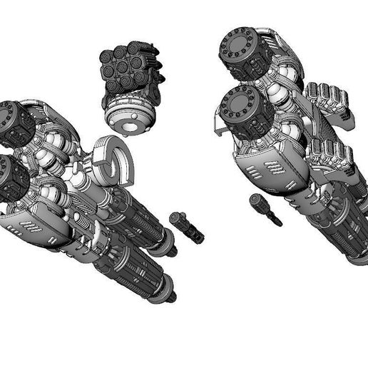 🔫 Gigante-B Superheavy Maser Cannons (Weapons Only)・ 3D File for 3D ...