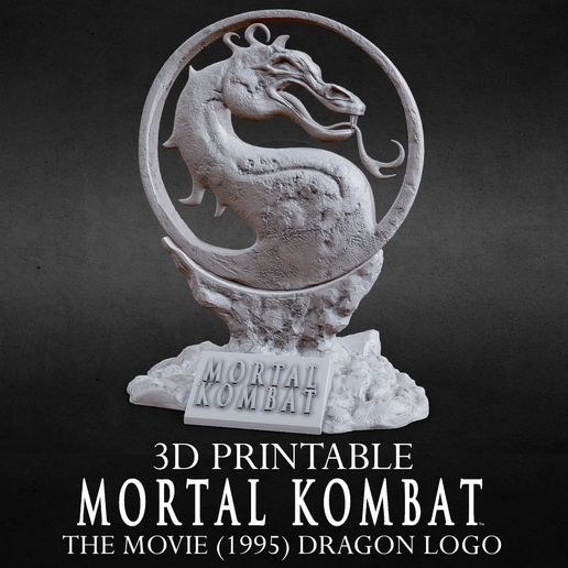 🐉 3D PRINTABLE MORTAL KOMBAT 1995 POSTER WITH BASE AND MK1 2023 DRAGON ...