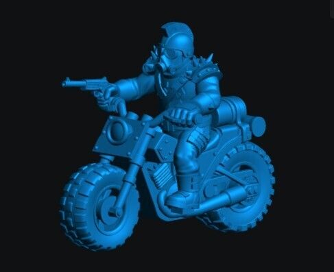 🎲 Wasteland Biker - Gaslands Scale・ 3D File for 3D printing・Cults