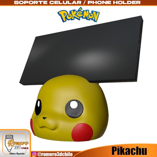 🐉 Pokemon Pikachu Cell Phone Holder / Phone Holder・ STL File for 3D ...