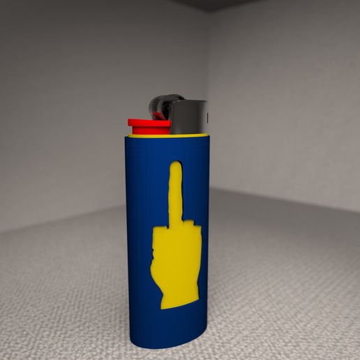 🖕 Middle Finger Lighter Holder (Cut Out)・ STL File for 3D printing・Cults