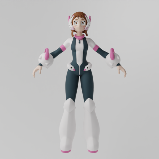 🎲 Ochako Uraraka Lowpoly Rigged・ OBJ File for ・Cults