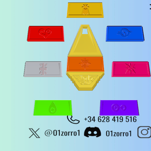 🐉 Digi Crest Digimon adventure・ STL File for 3D printing・Cults
