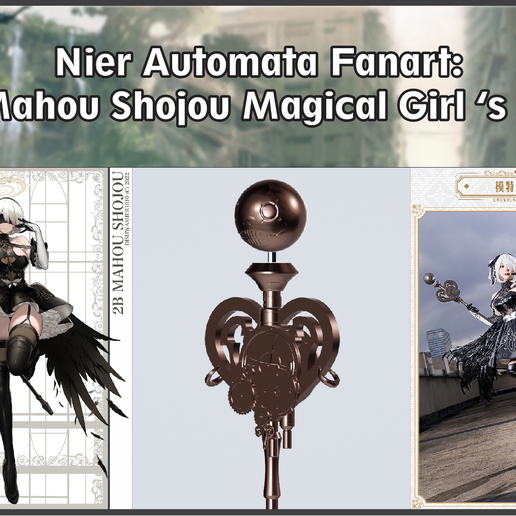🪄 Fan-Made Magic Staff STL – Inspired by NieR: Automata (2b mahou ...