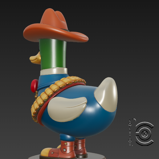 🦆 Buttoned Duck Sheriff・ STL File for 3D printing・Cults